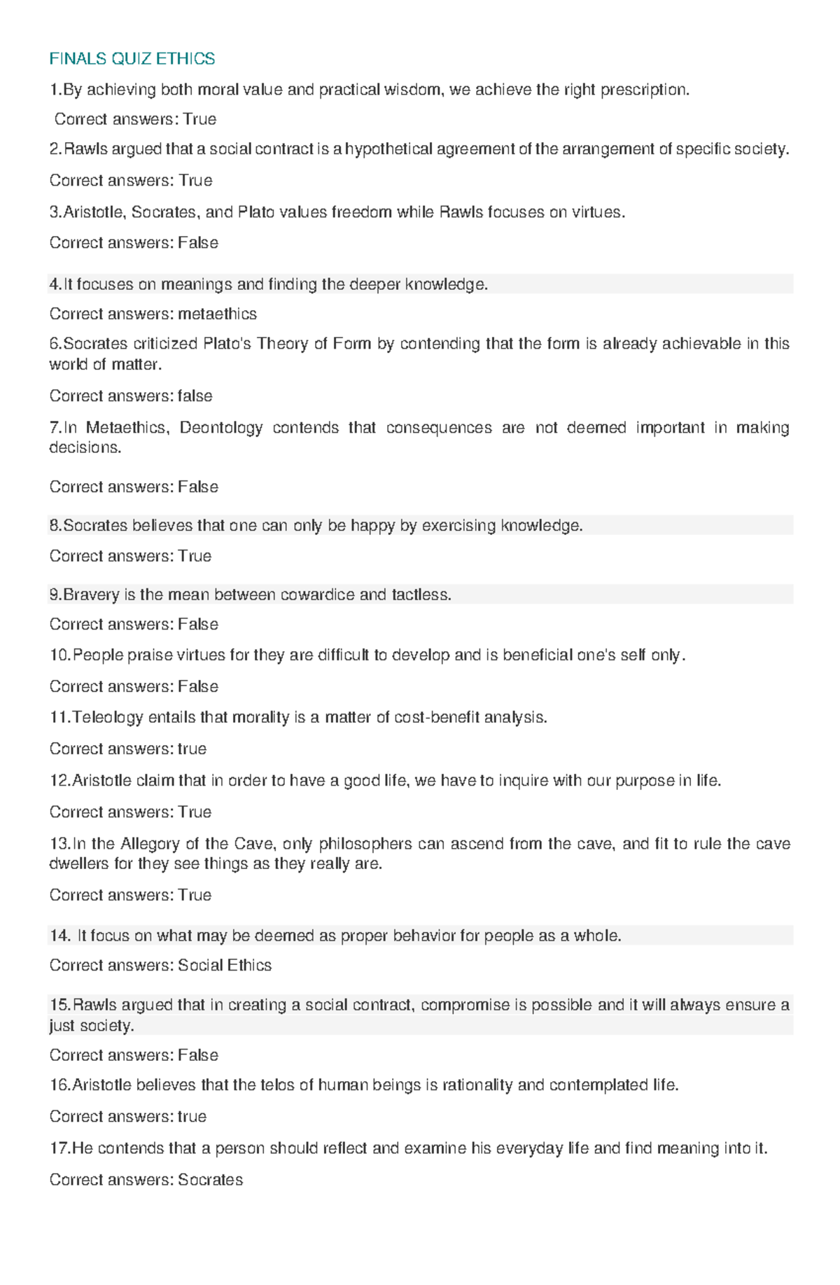 Ethics-Reviewer - A reviewer in ethics - FINALS QUIZ ETHICS 1 achieving ...