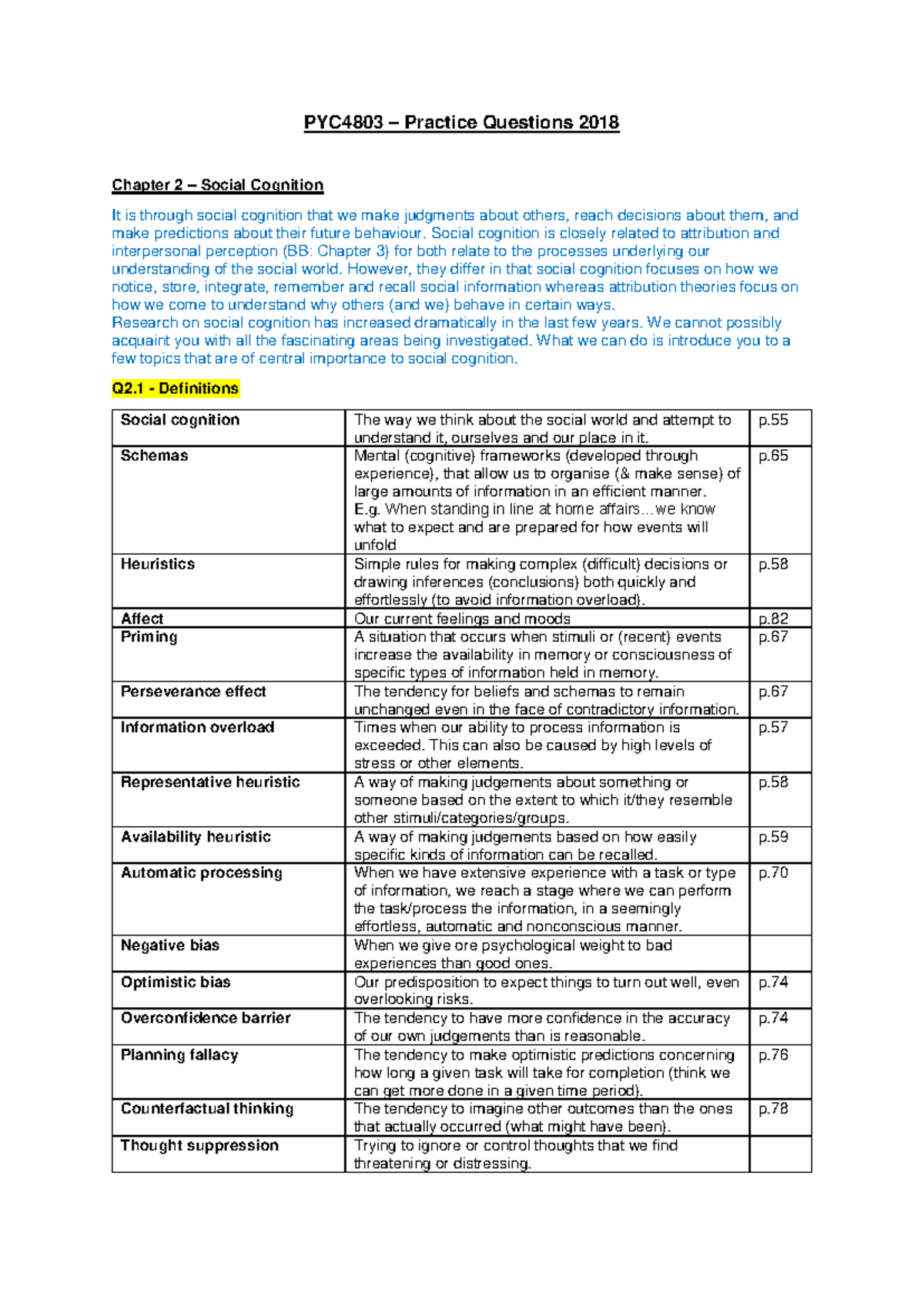 PYC4803 - Practice questions 2018 - Warning: TT: undefined function: 32 ...