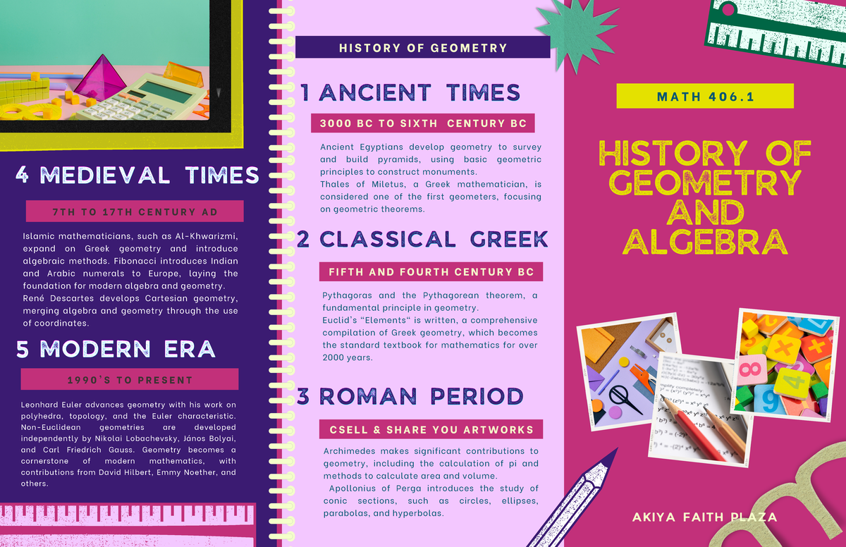 HISTORY OF GEOMETRY AND ALGEBRA - HISTORY OF GEOMETRY AND ALGEBRA M A T ...