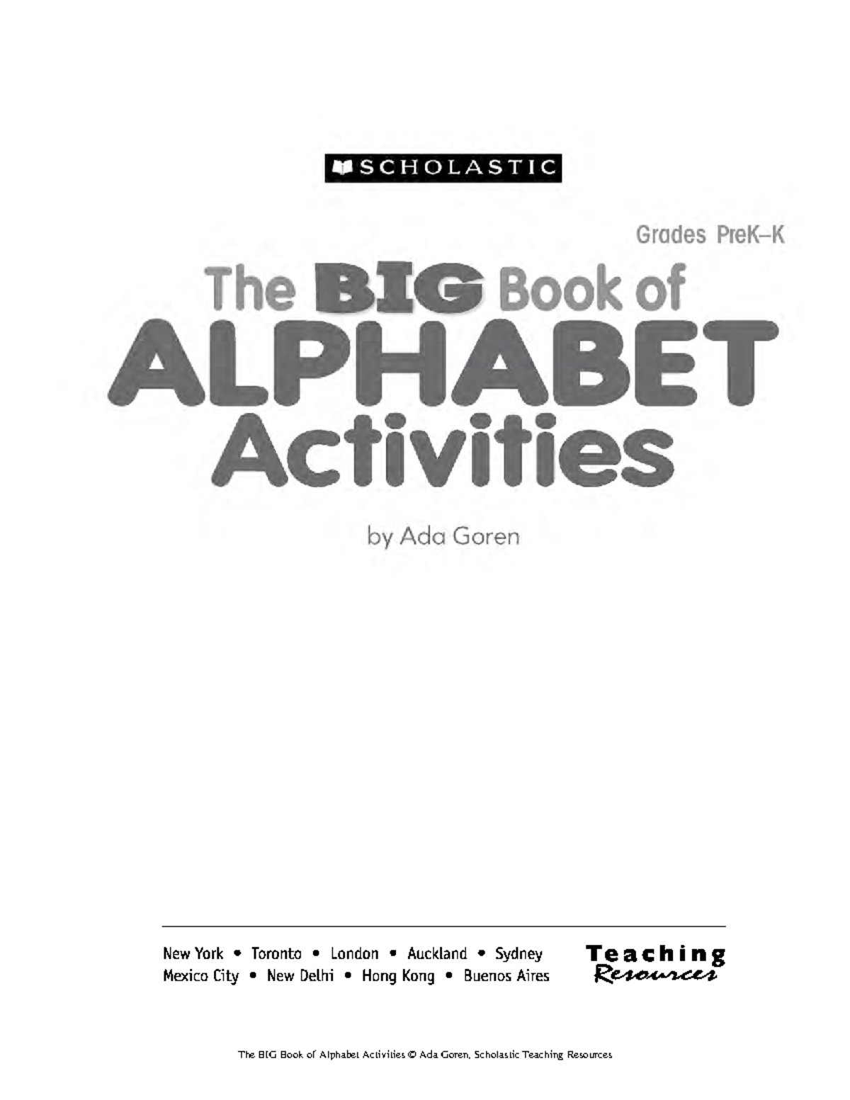 BIG Book of Alphabet Activities A Treasure Trove of Engaging Activities ...