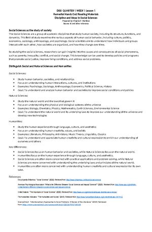 DISS Quarter 1 WEEK 1 Lesson 2 - DISS QUARTER 1 WEEK 1 Lesson 2 ...