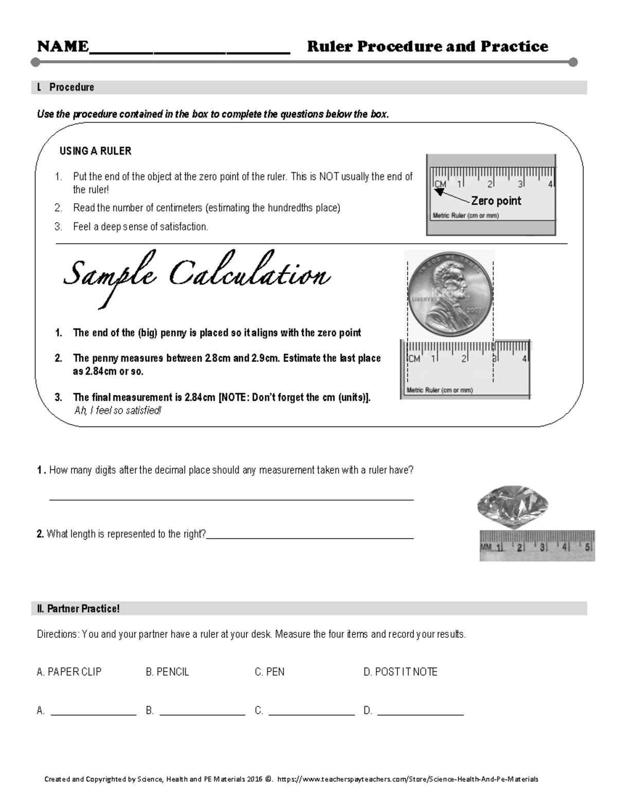 3 - Ruler Procedure and Practice - Procedure Use the procedure ...