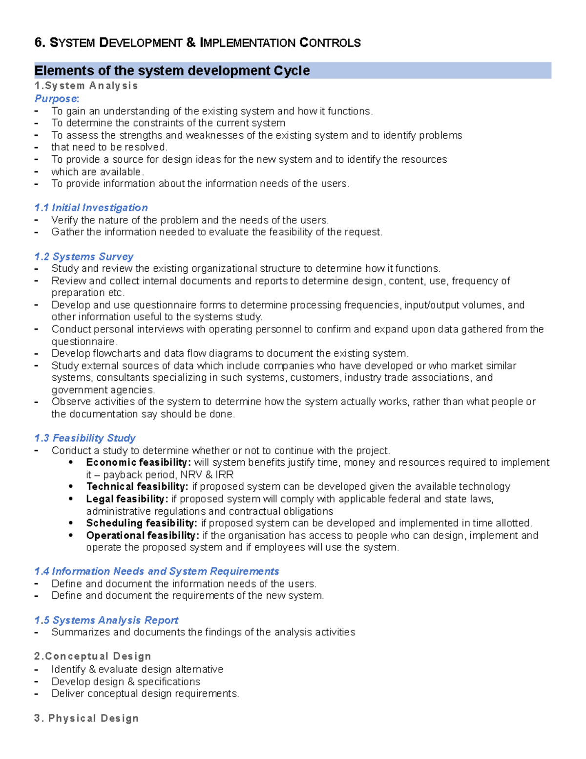 General controls - Systems development - 6. SYSTEM DEVELOPMENT ...