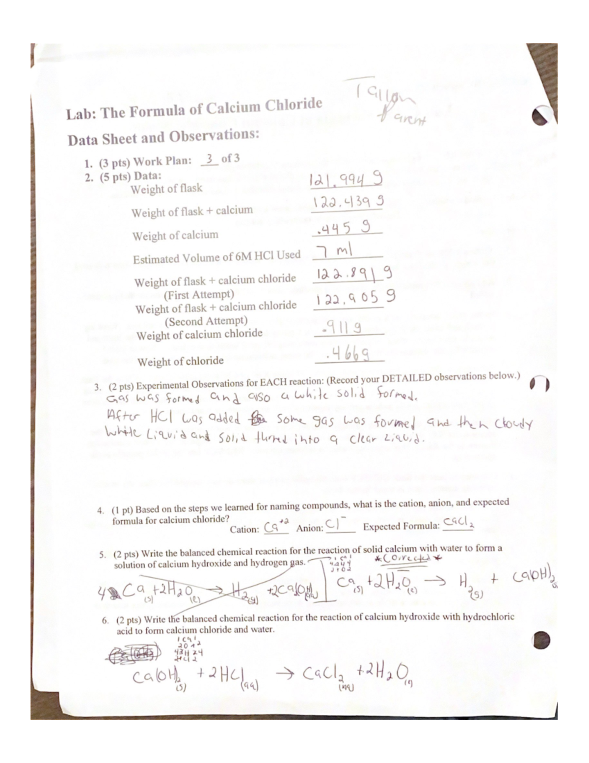 Calcium Chloride Lab - You need dis - BIO205 - Studocu
