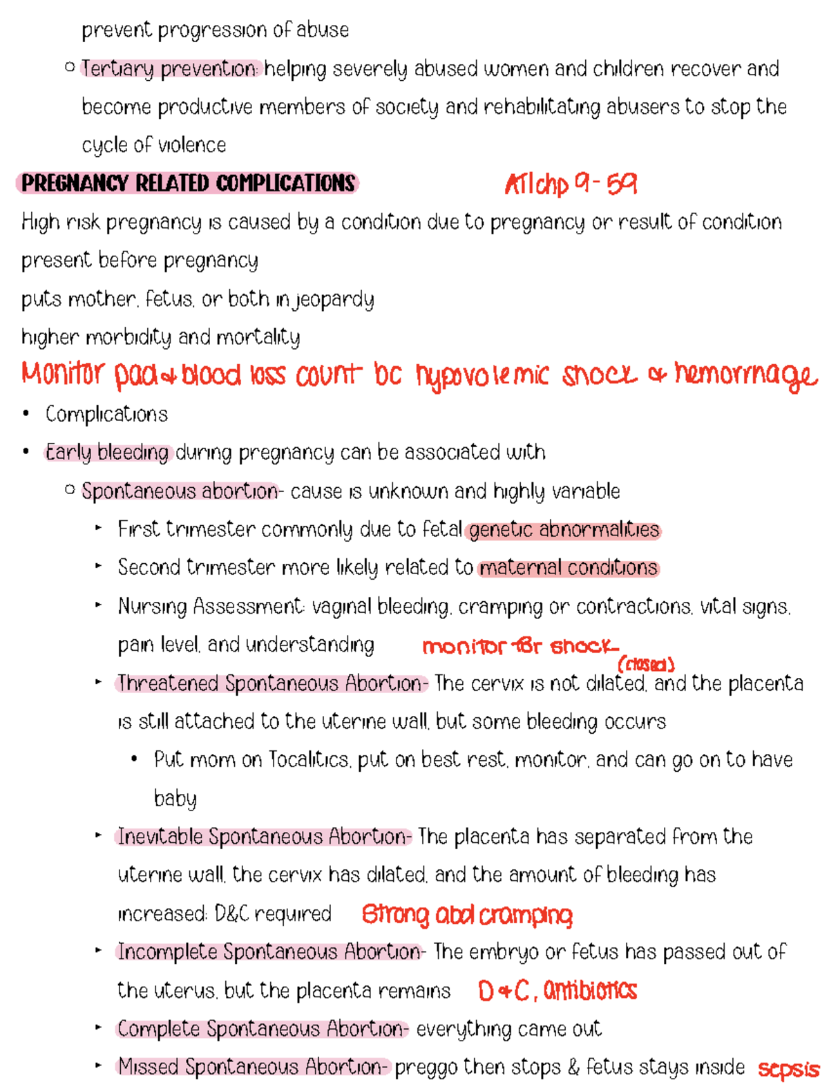 Pregnancy Related Complications - prevent progression of abuse Tertiary ...