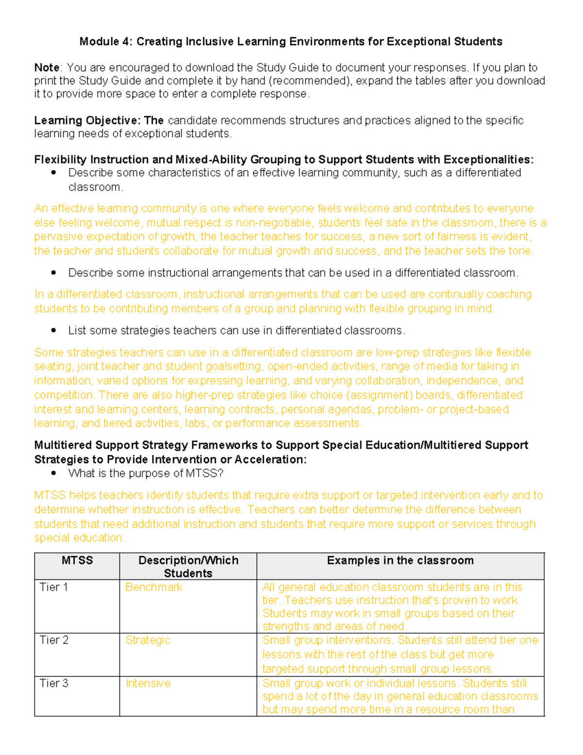 D096 Mod 4 Study Guide - Unit 3: Supporting Diverse Learners in the ...