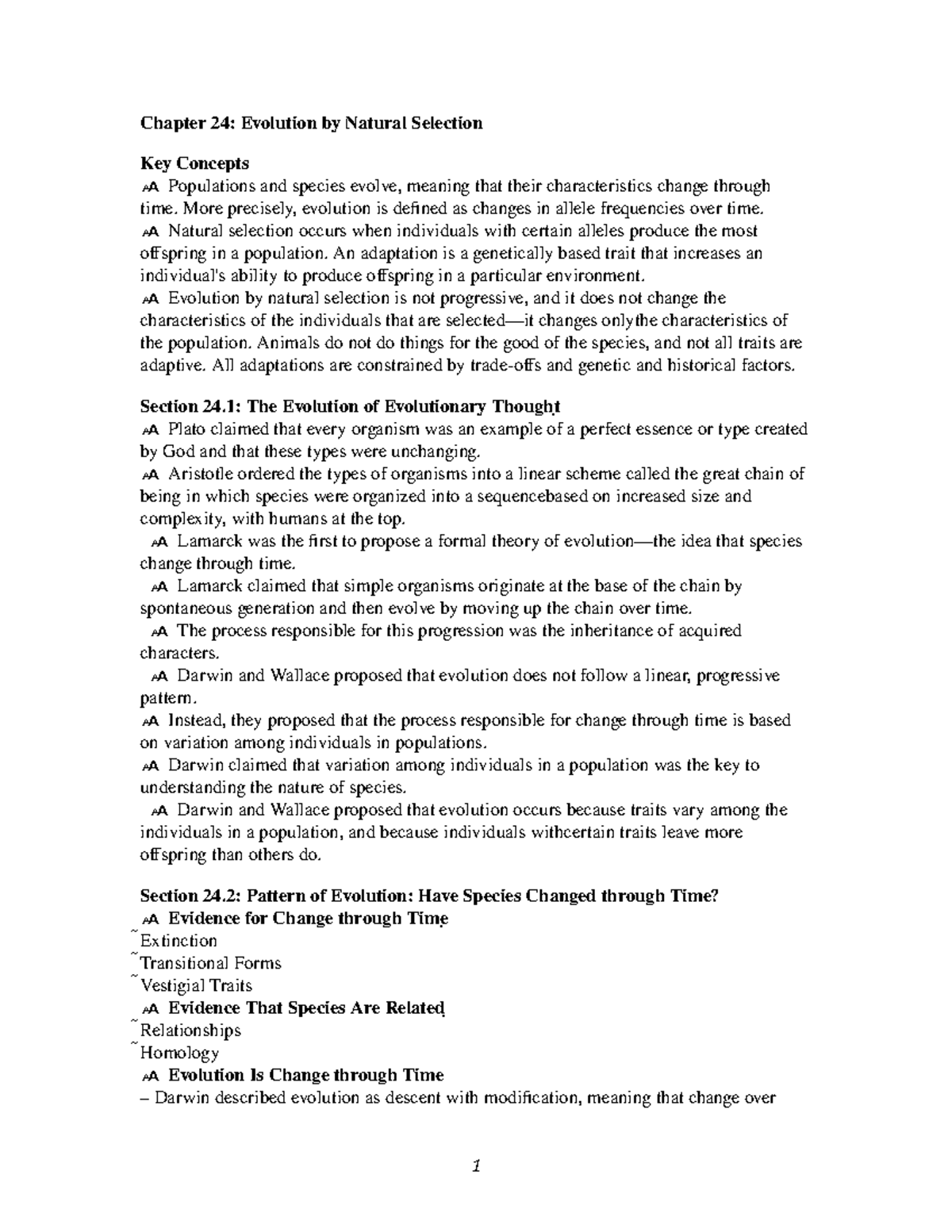 Lecture note, lectures all lectures - Chapter 24: Evolution by Natural ...