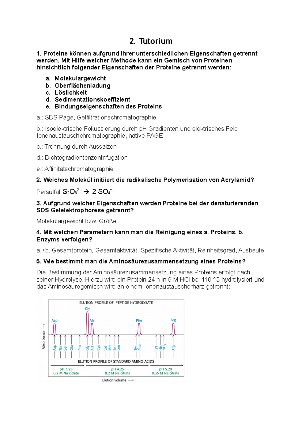 Tutorium 2 Biochemie WS2122 - 2. Tutorium 1. Proteine können aufgrund ...