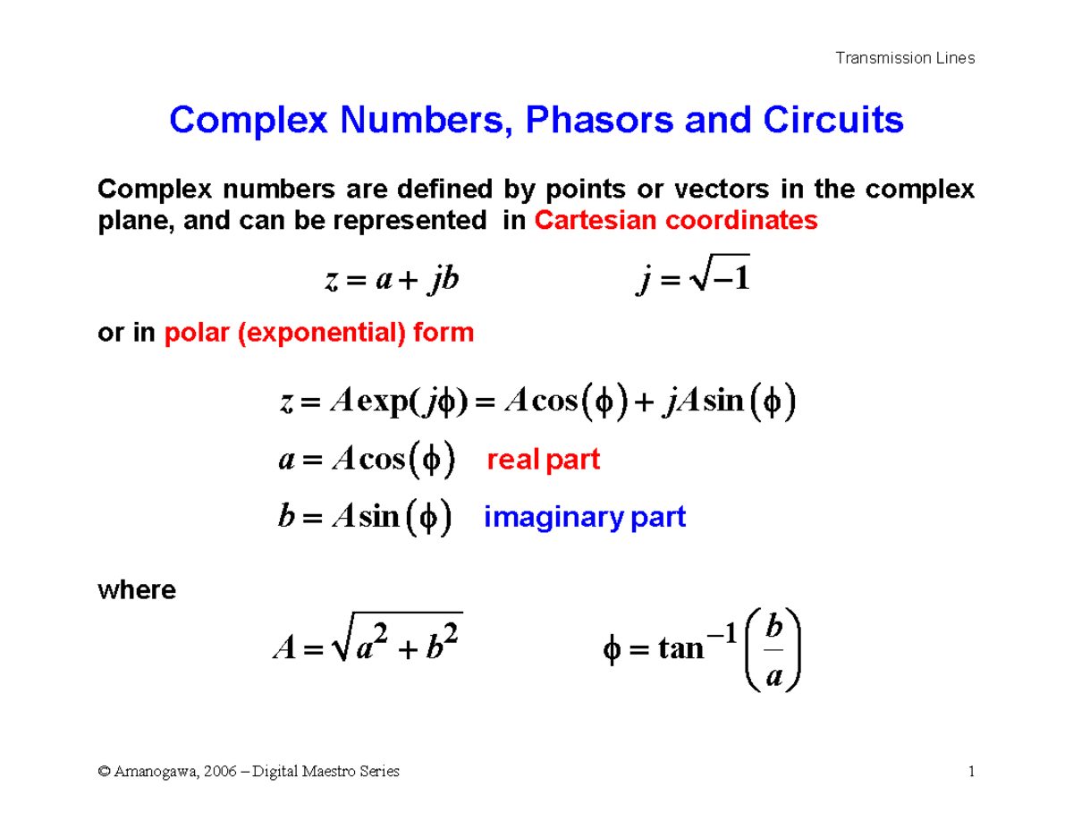 2211120525 Btechcse 202A15Complex Numbers, Phasors and Circuits slide ...