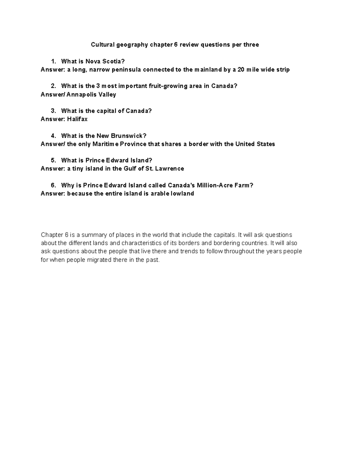 Chapter 6 review questions - Cultural geography chapter 6 review ...