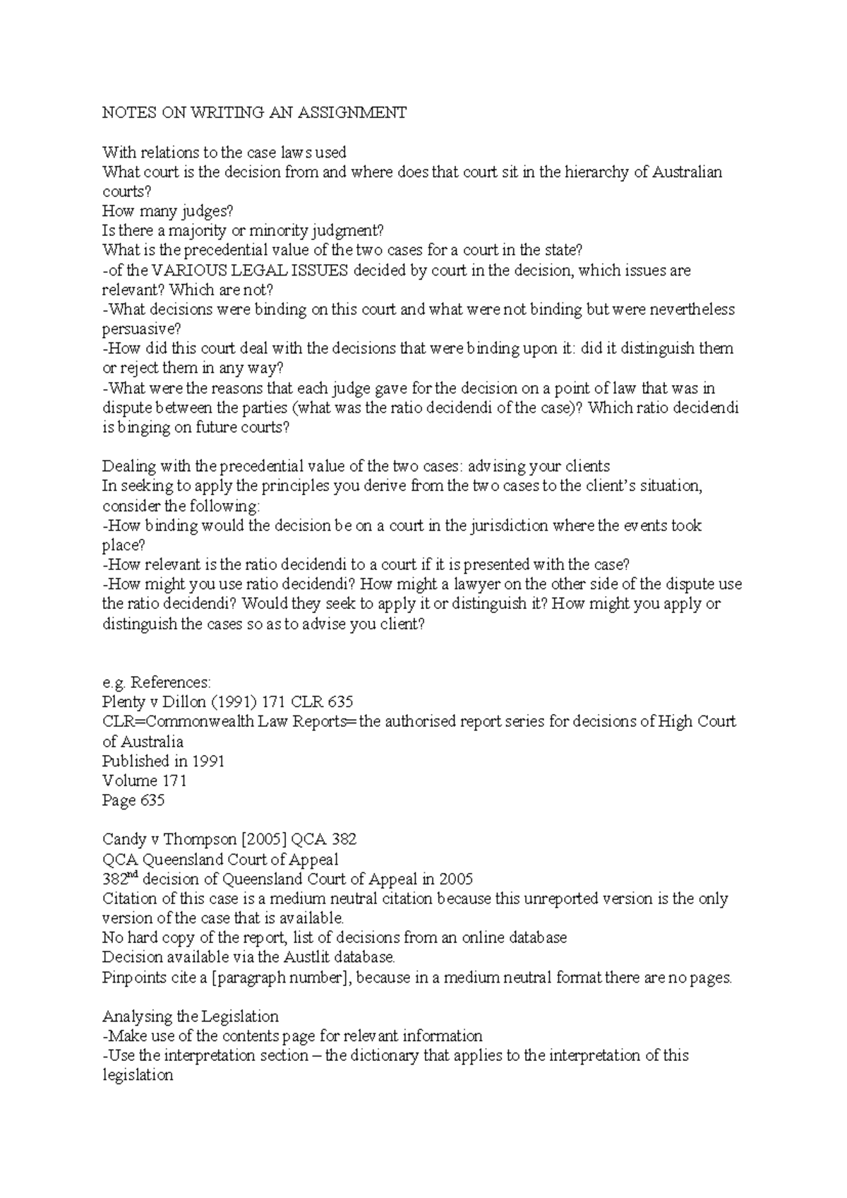 Notes ON HOW TO Write Assignment - NOTES ON WRITING AN ASSIGNMENT With ...