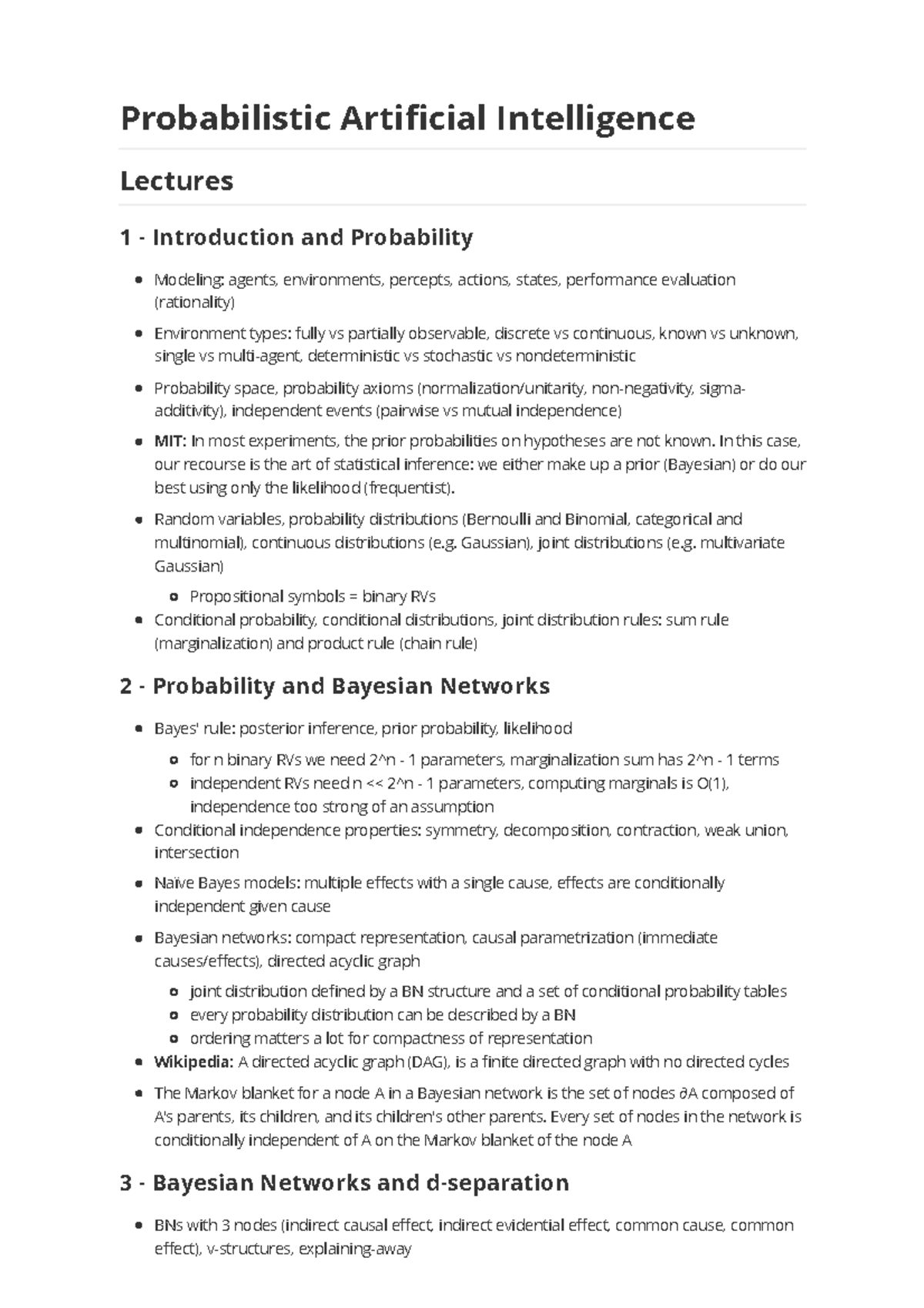 Probabilistic Artificial Intelligence-lecture notes - Probabilistic ...