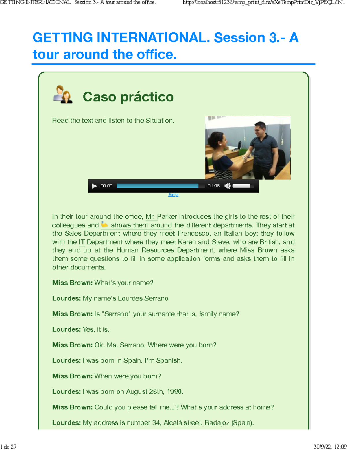 AF IN01 S3 - AF IN01 S3 - GETTING INTERNATIONAL. Session 3.- A tour ...