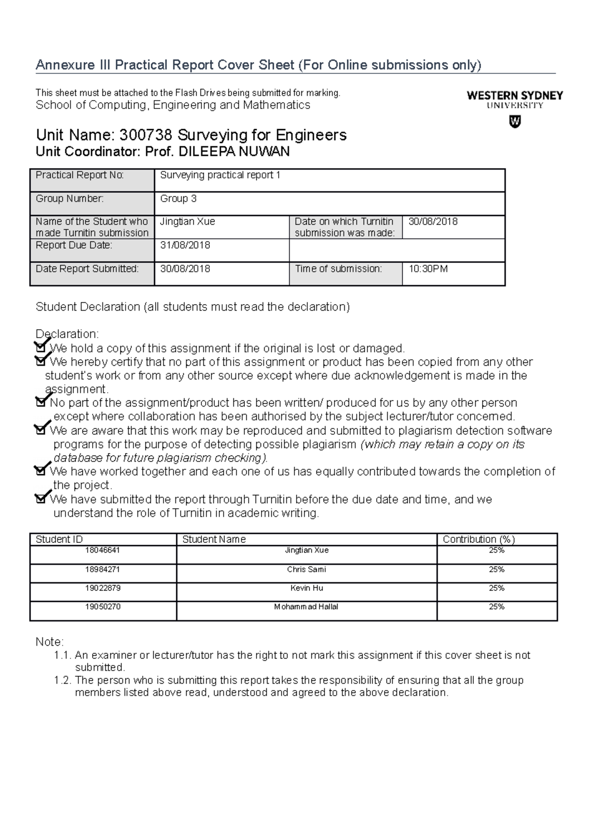 Report-4 - Surveying report 4 - Annexure III Practical Report Cover ...