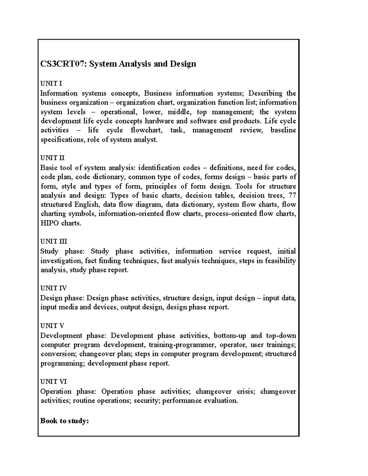 SAD 5th and 6th module - Saad - CS3CRT07: System Analysis and Design ...