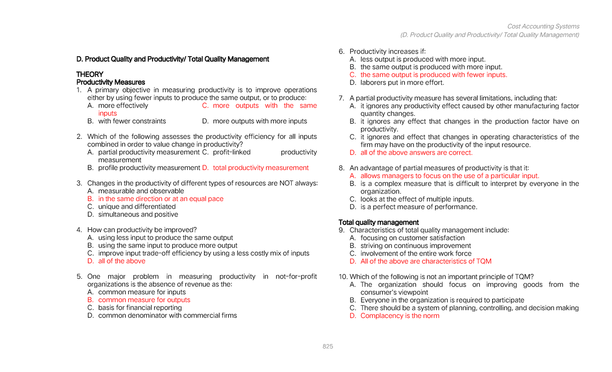 MAS Bobadilla-Product Quality and Productivity Total Quality Management ...