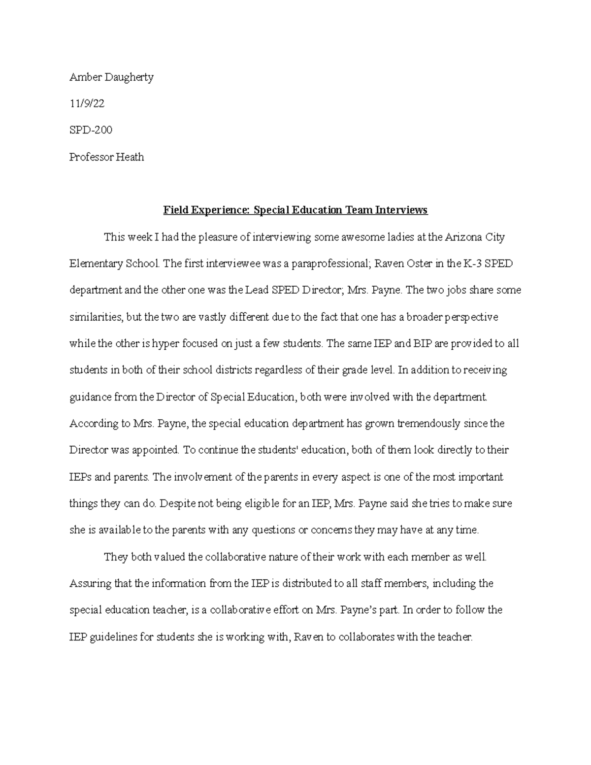 Topic 3 Projects - Amber Daugherty 11/9/ SPD- Professor Heath Field ...