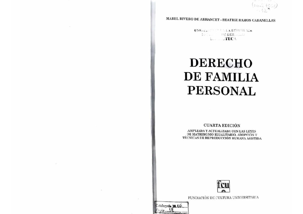 Libro familia personal - MABEL RIVERO DE ARHANCET - BEATRIZ RAMOS CABANELLAS UN iLA I BLCA TECA ...