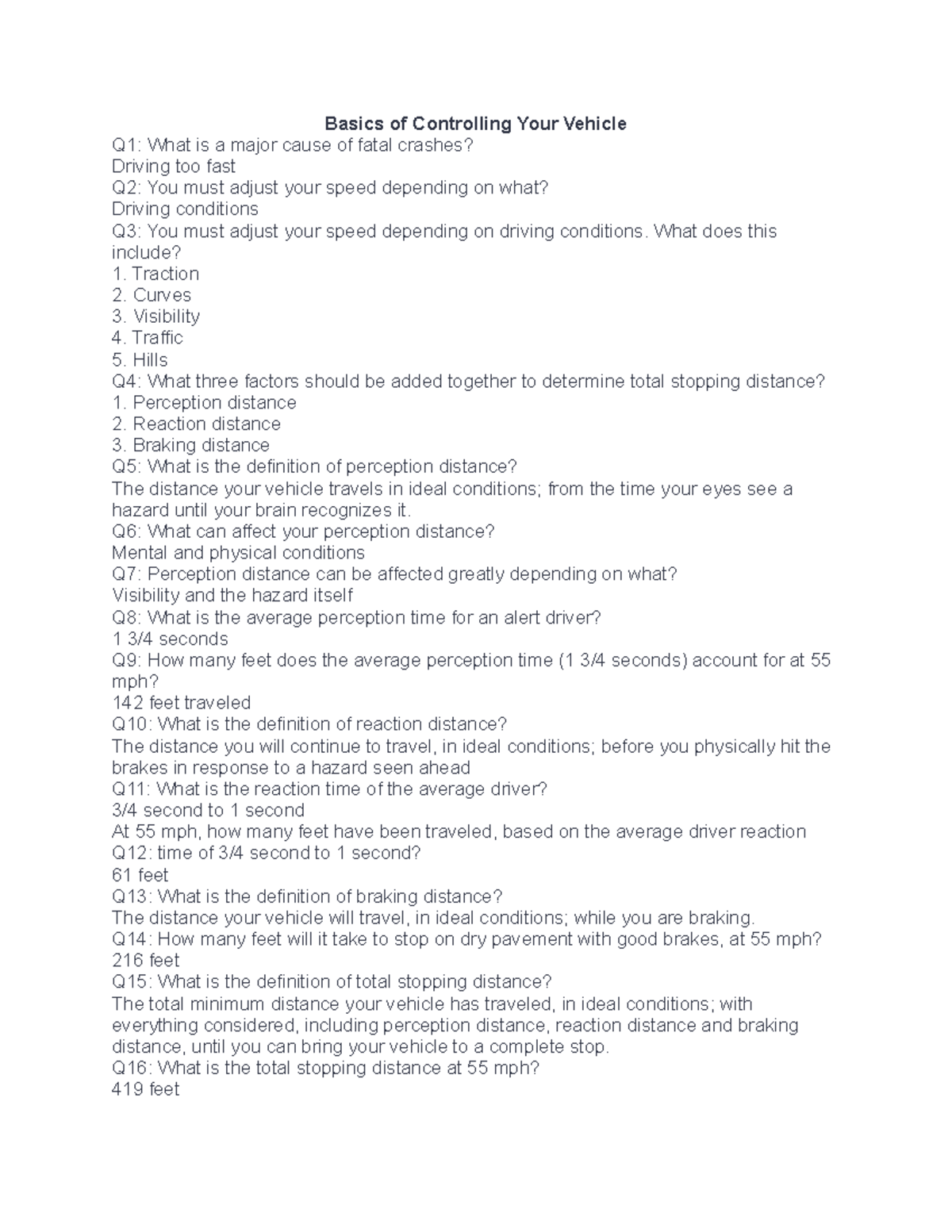 CDL-Basics of Controlling Your Vehicle - Basics of Controlling Your ...