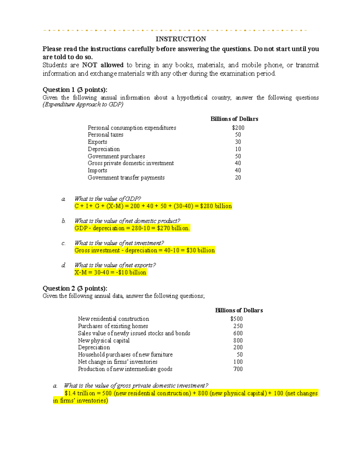 ECO121 Individual Assignment Test 03 - INSTRUCTION Please read the ...