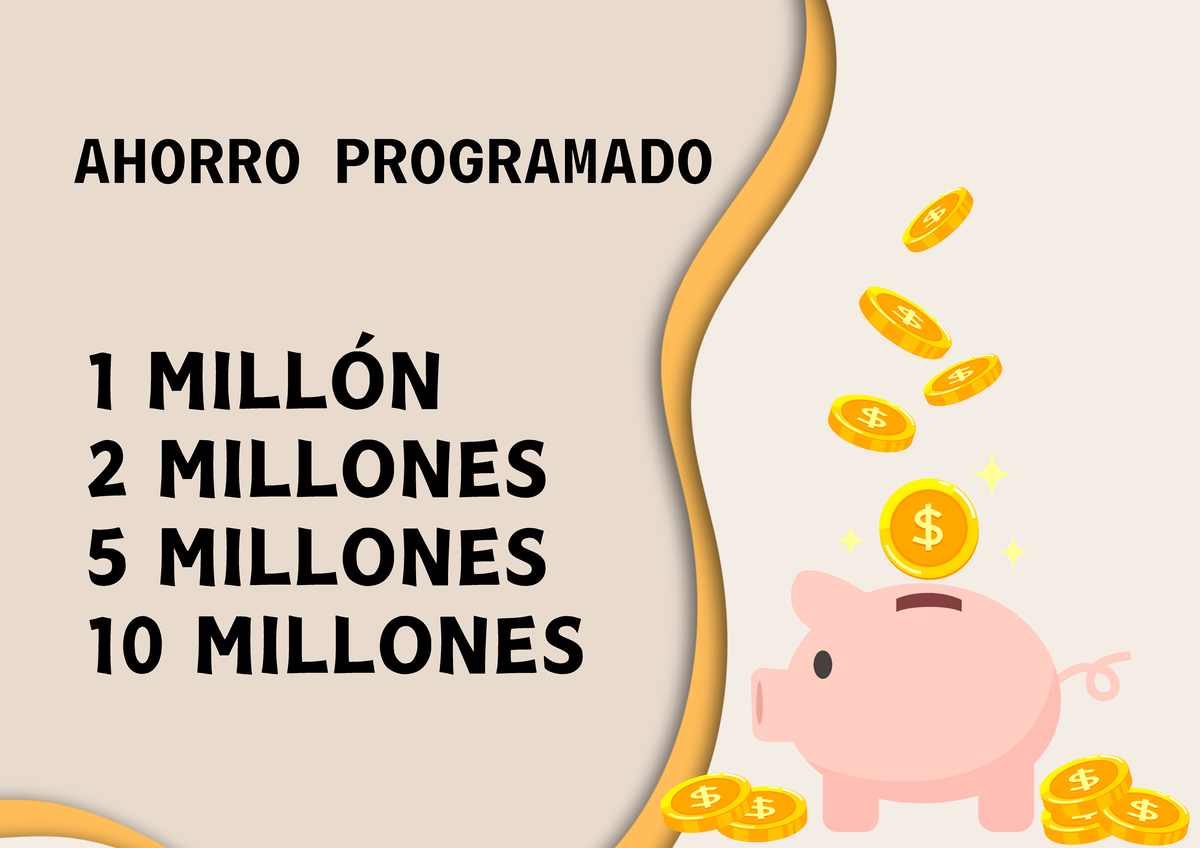 4 Plantillas DE Ahorro Programado - 1 MILLÓN 2 MILLONES 5 MILLONES 10 MILLONES AHORRO PROGRAMADO ...