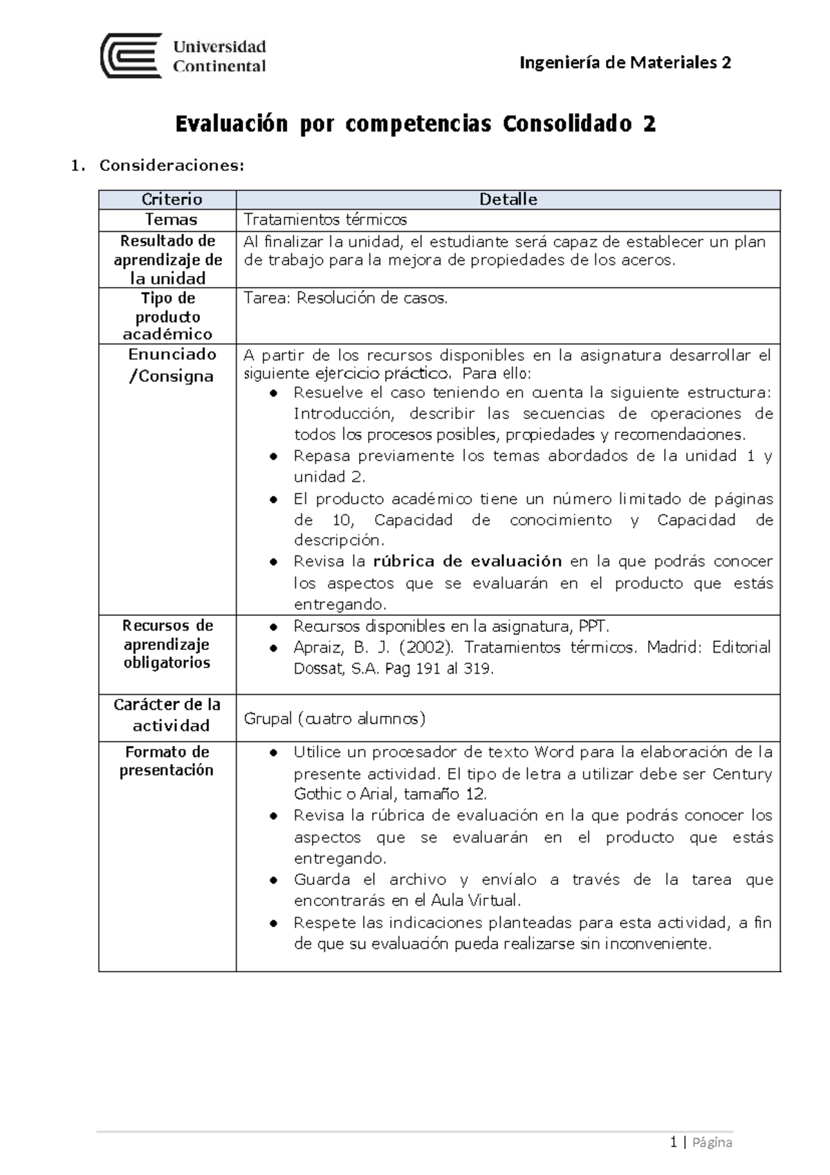 Consigna de Evaluación por competencias C2 2024-10A - Evaluación por competencias Consolidado 2 ...