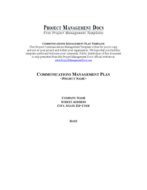 Communications Management Report - COMMUNICATIONS MANAGEMENT REPORT ...