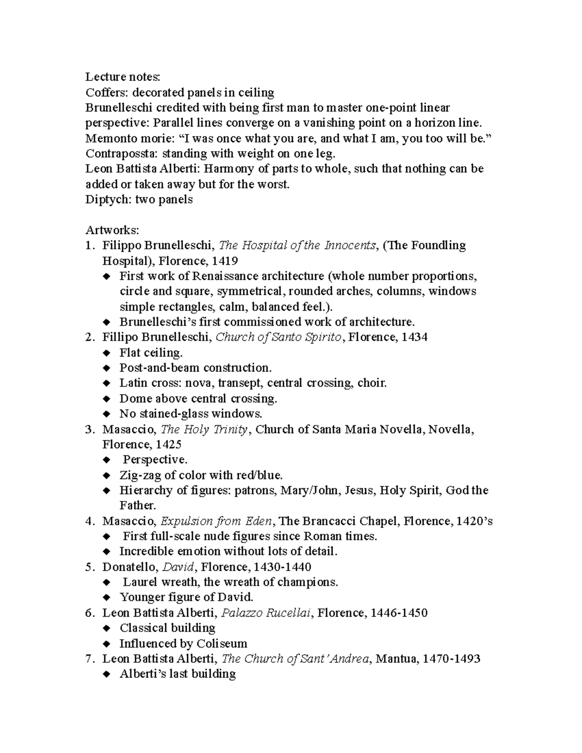 Lecture notes - all lectures - Lecture notes: Coffers: decorated panels ...