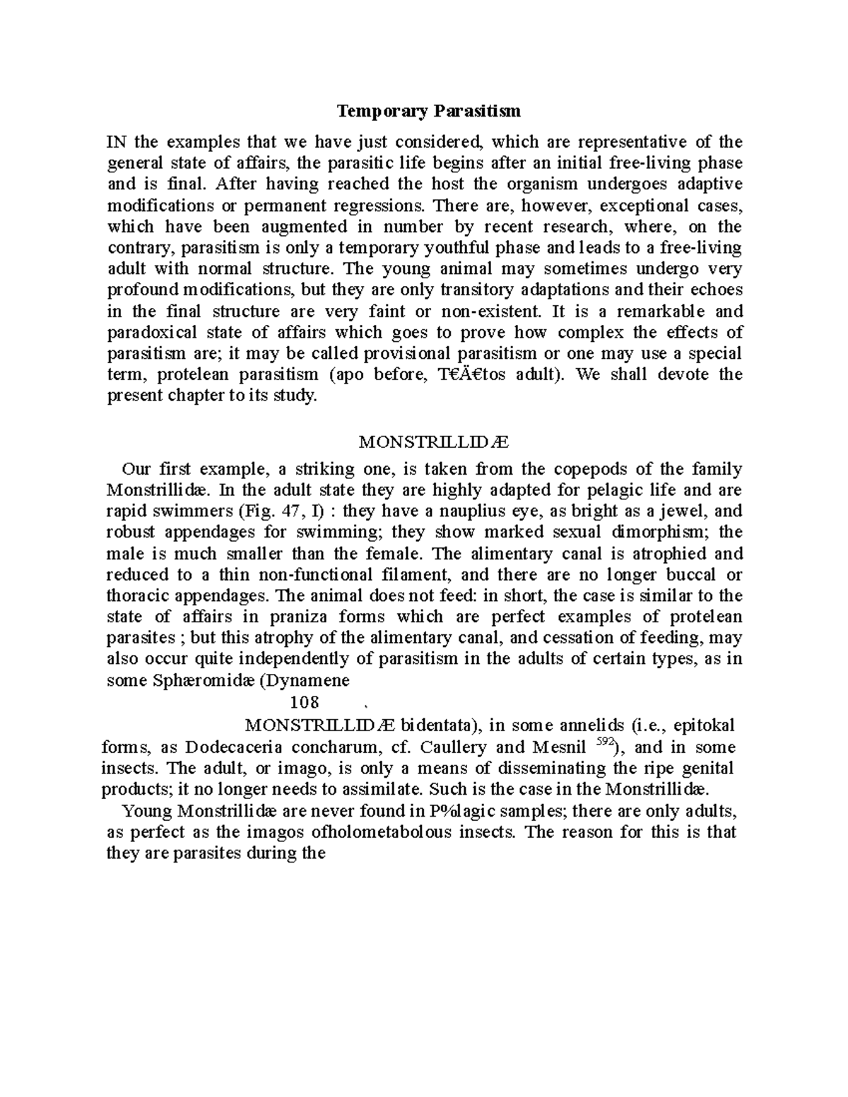 Temporary Parasitism - After having reached the host the organism ...