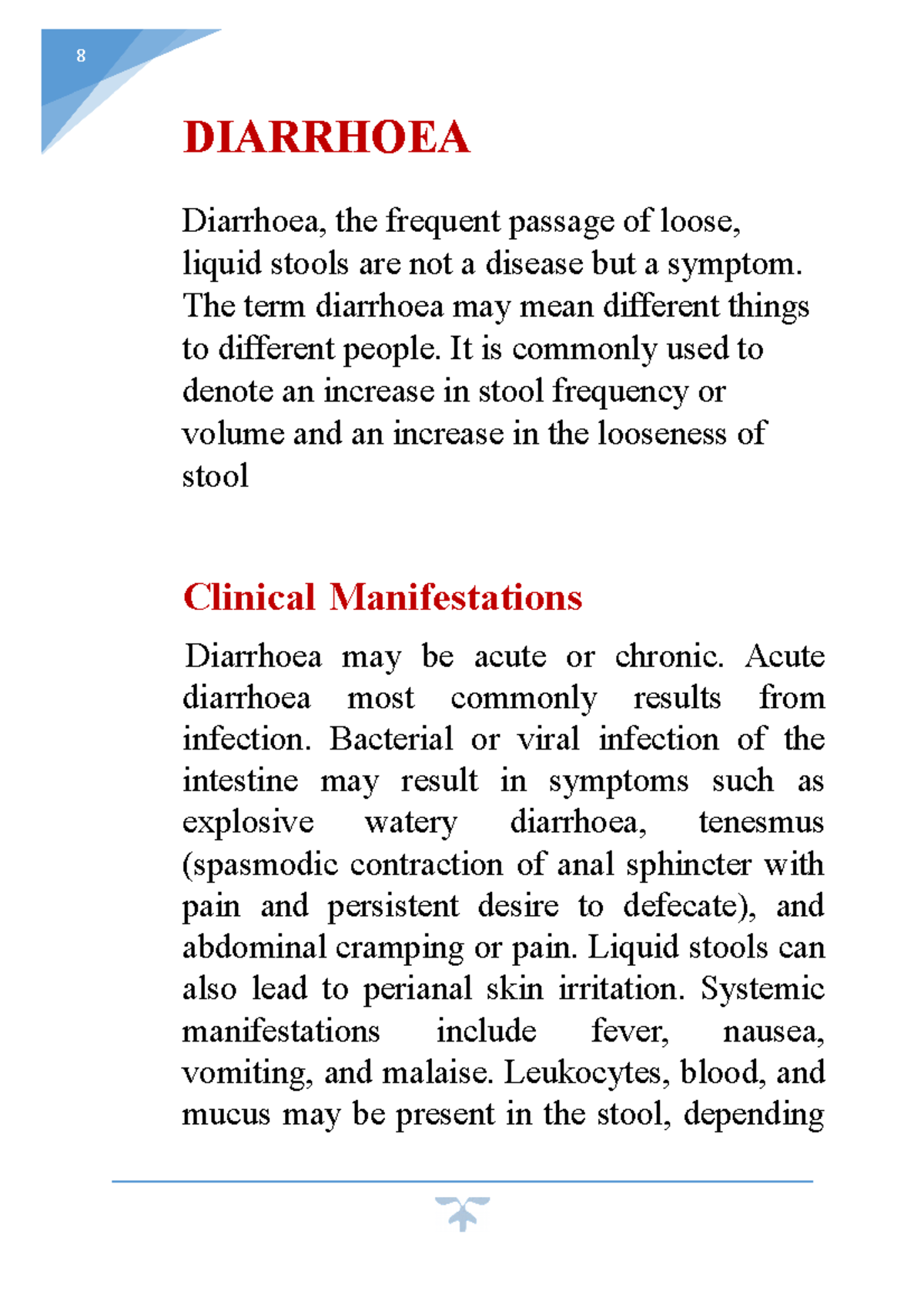 Diarrhoea - DIARRHOEA Diarrhoea, the frequent passage of loose, liquid ...