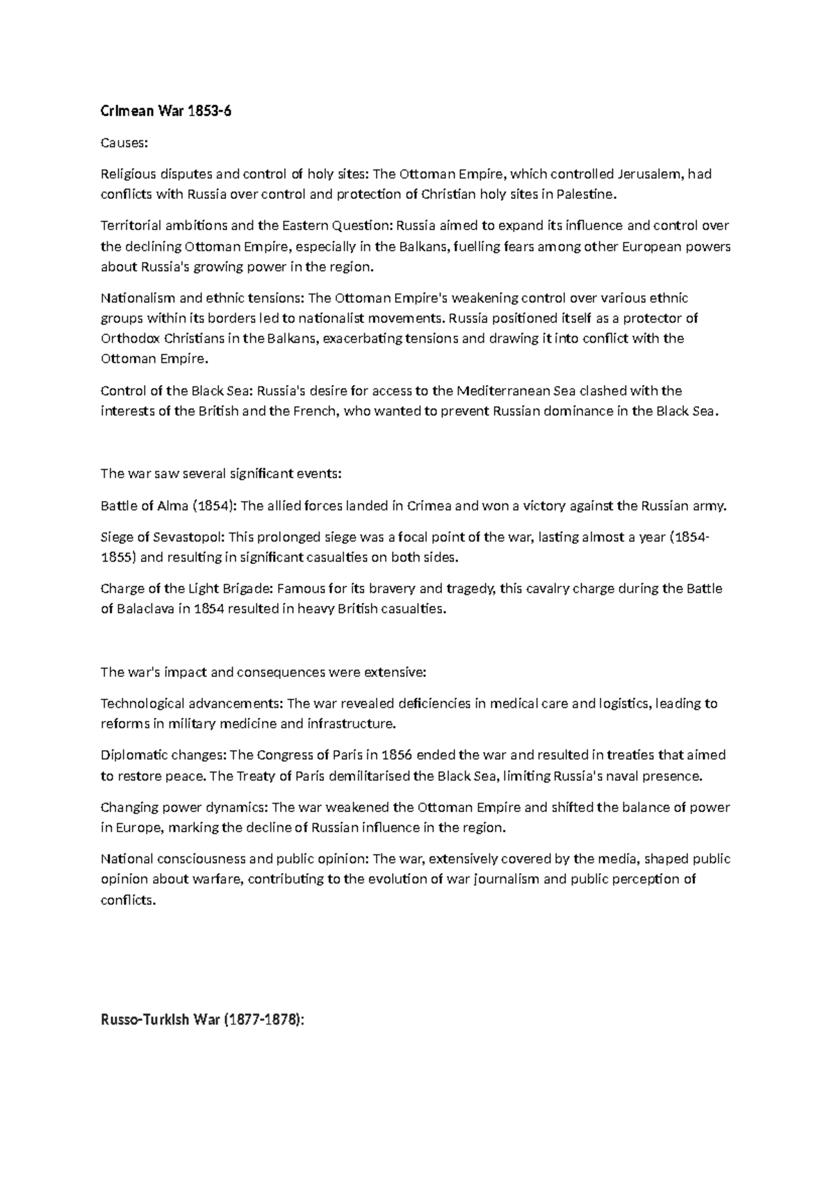 Crimean War 1853 - Crimean War 1853- Causes: Religious disputes and ...