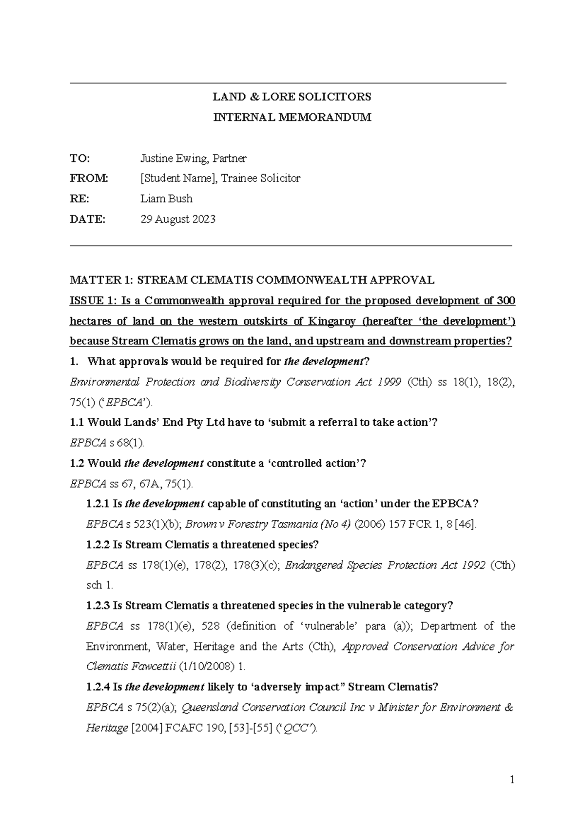 Assessment Item 2 - Research Task - Student Example - - Studocu