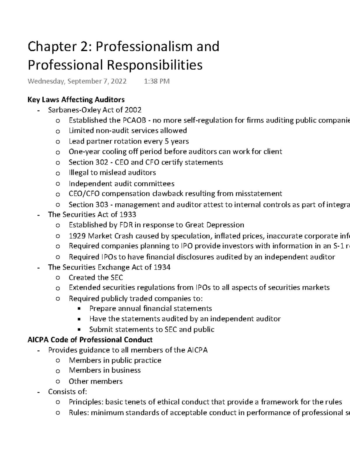 Chapter 2 Professionalism and Professional Responsibilities - Key Laws ...