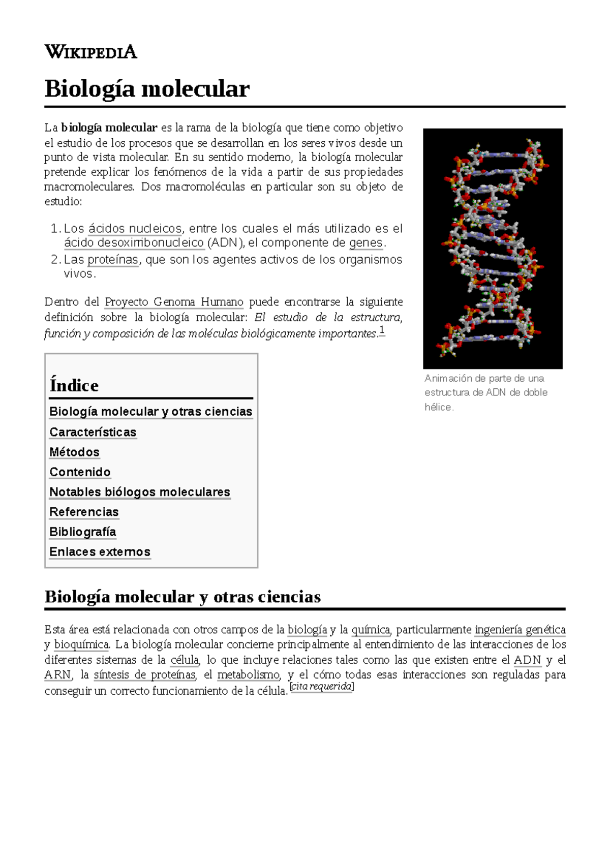 Biología molecular - Práctica - Animación de parte de una estructura de ...