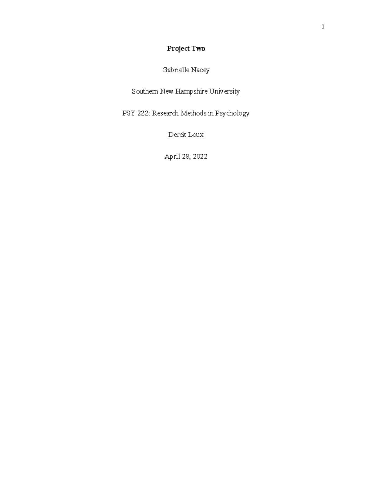 8.3 PSY 222 - Module 8 Assignment - Project Two Gabrielle Nacey ...