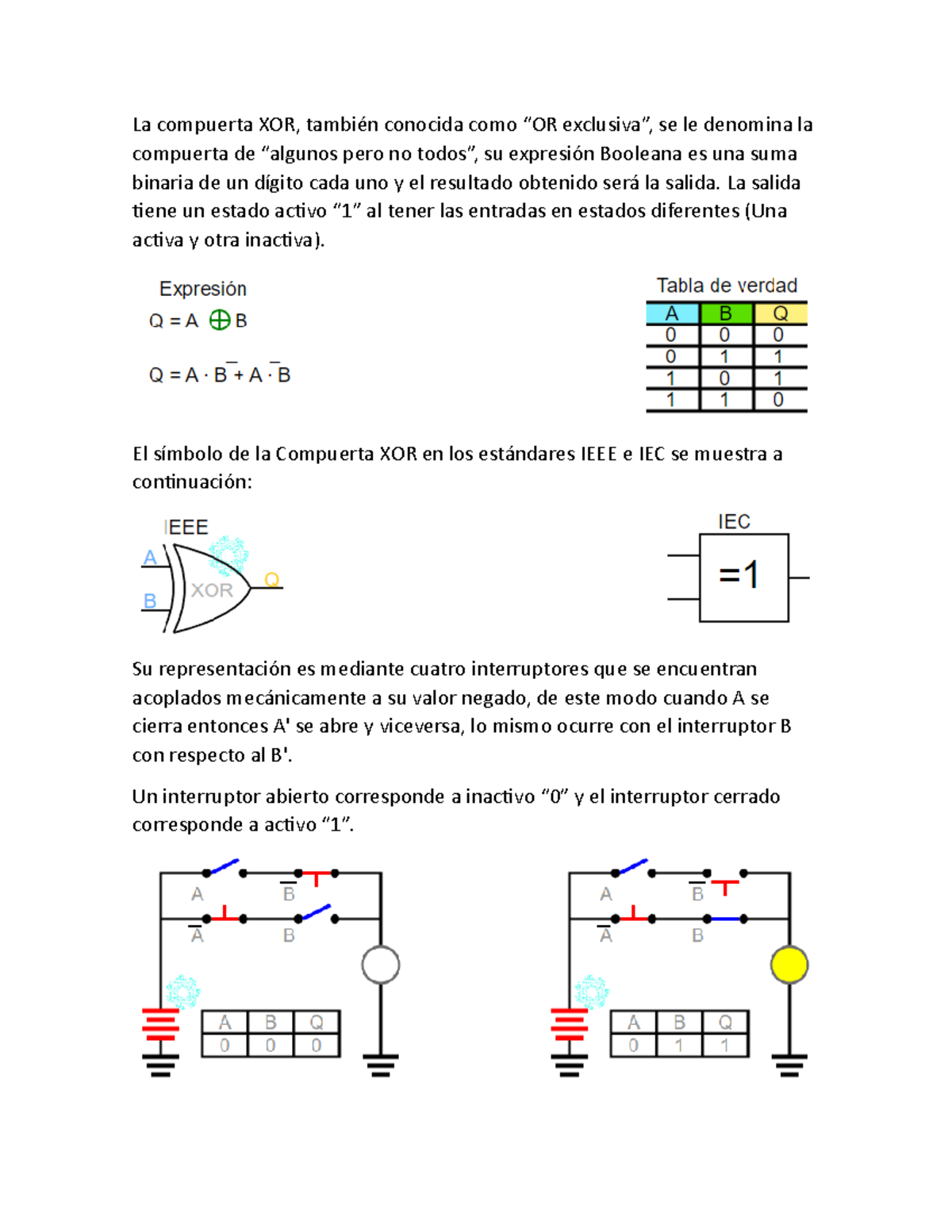 EXOR - apuntes del laboratorio de sistemas digitales - La compuerta XOR ...