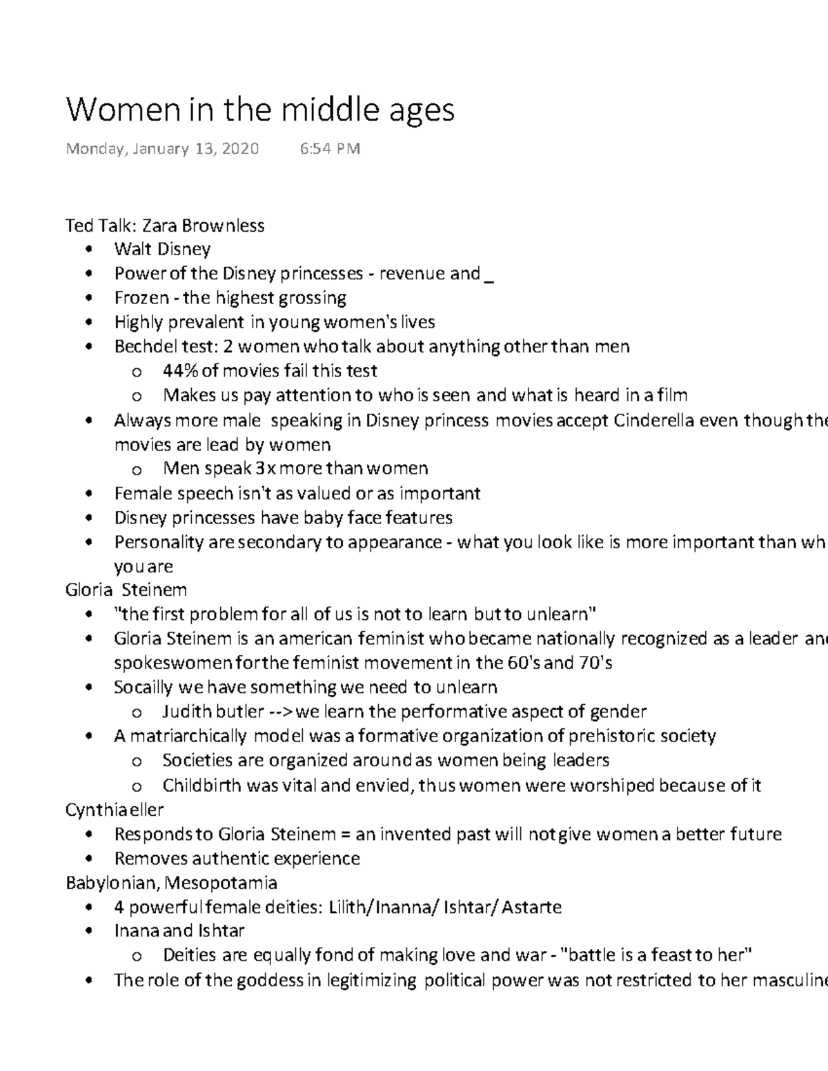 Women in the middle ages - Ted Talk: Zara Brownless - Walt Disney ...