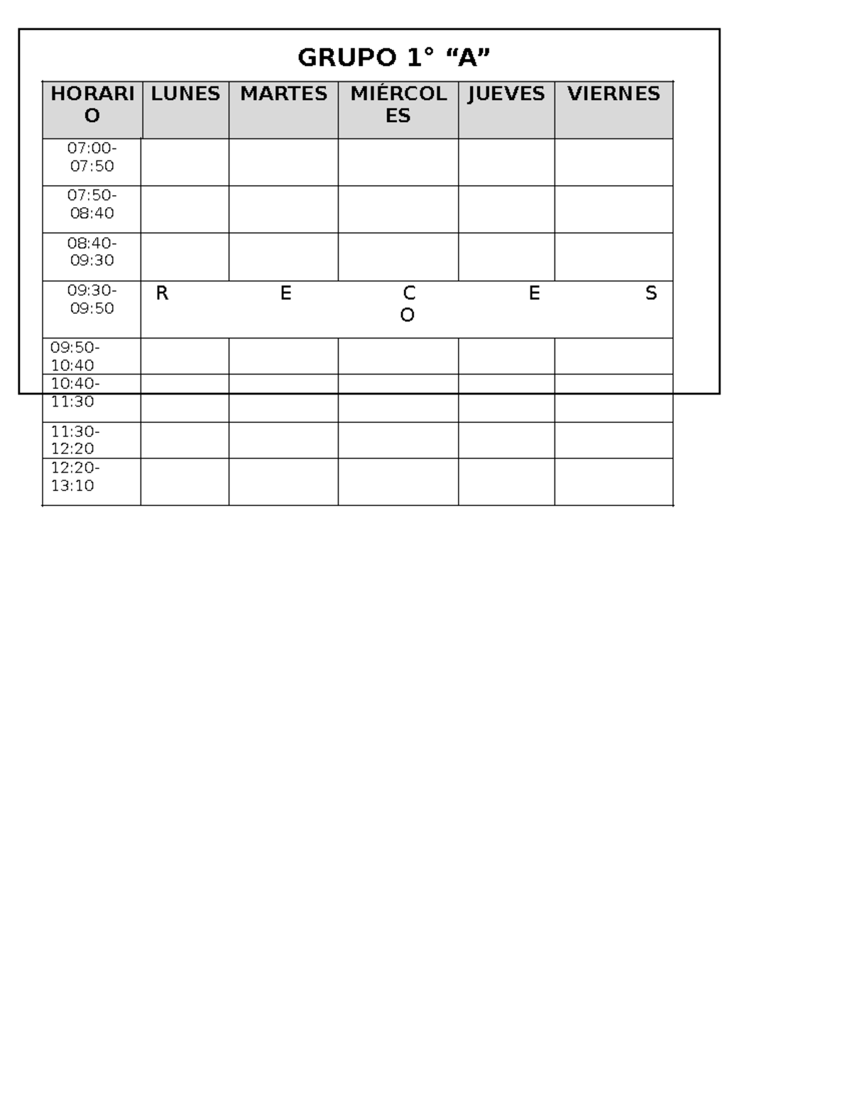 Horario - Es para saber que materia me toca - LECTURA Y REDACCION ...