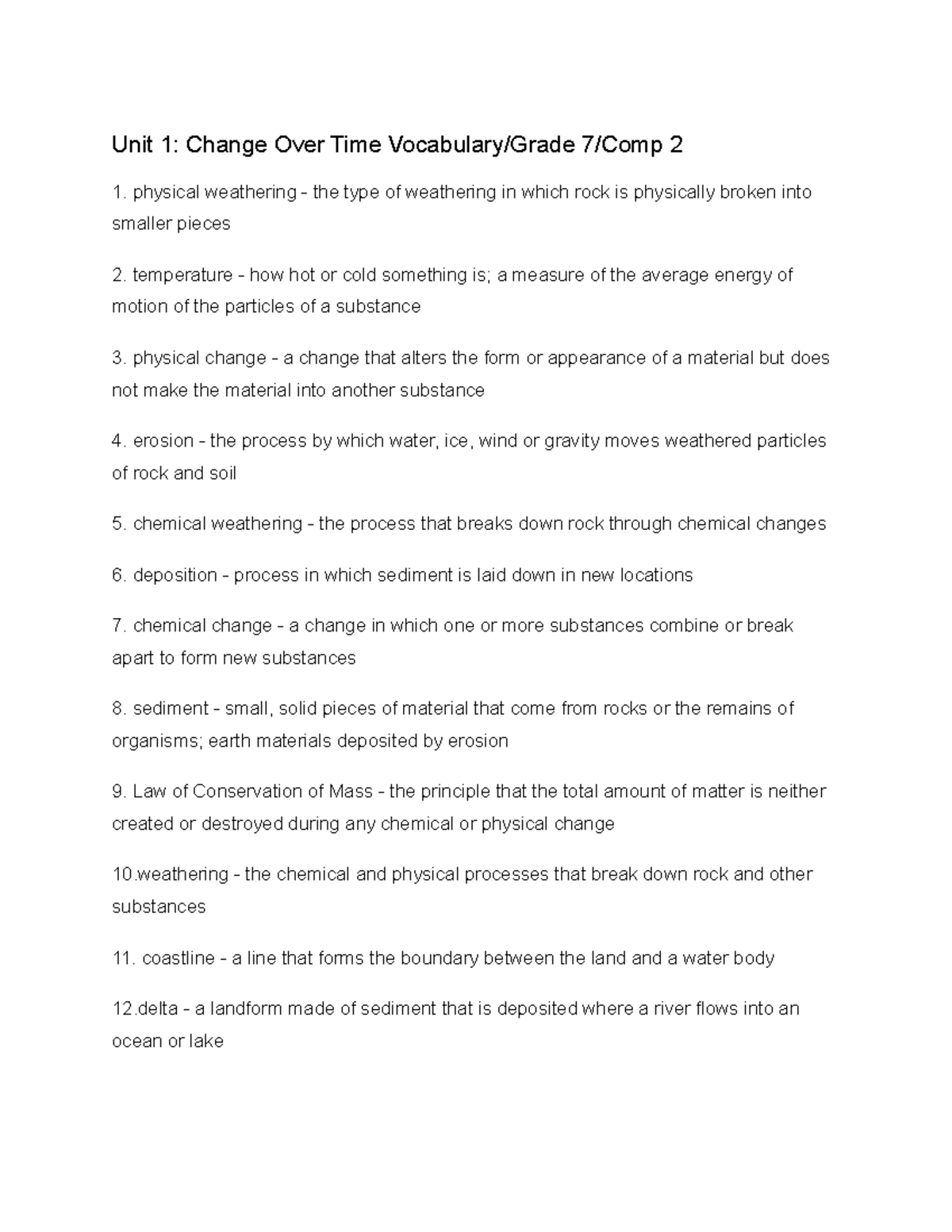 Untitled document-4 - Unit 1: Change Over Time Vocabulary/Grade 7/Comp ...