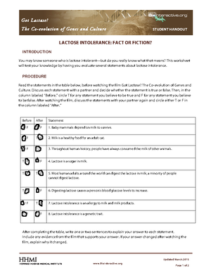 BIO 112 Lab 1 - Lab one key facts - Lab 1 BIOLOGY 112 Review terms Gene ...