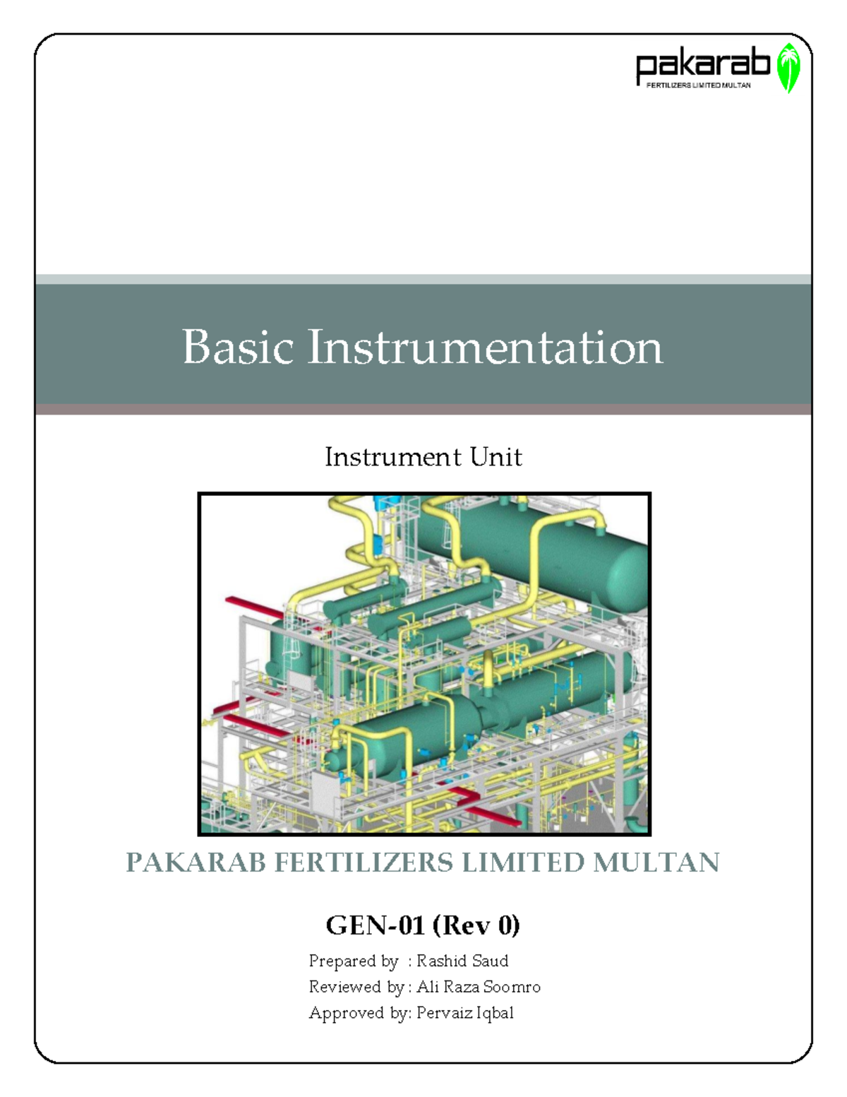 Basic Instrumentation - PAKARAB FERTILIZERS LIMITED MULTAN GEN- 01 (Rev ...