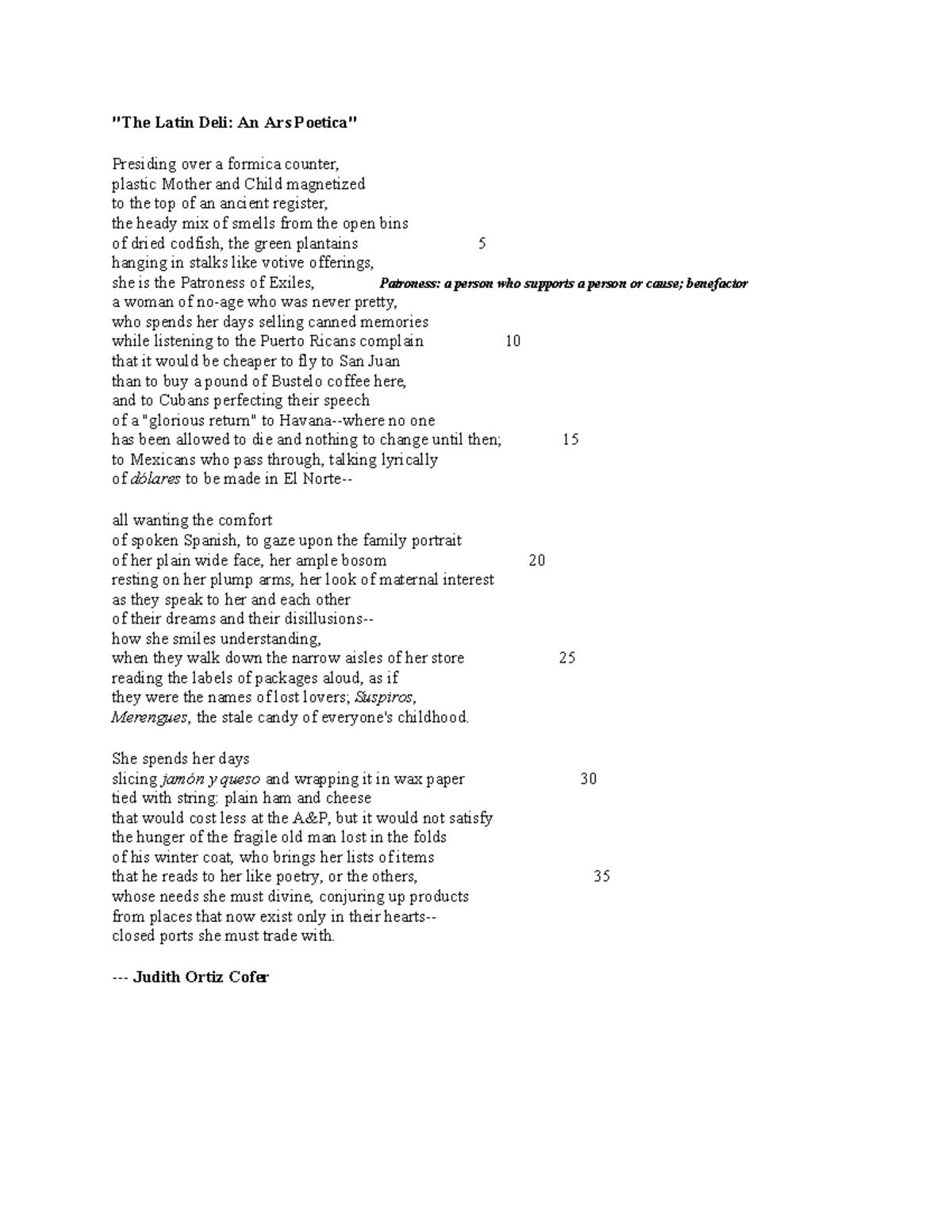 The Latin Deli - "The Latin Deli: An Ars Poetica" Presiding over a ...