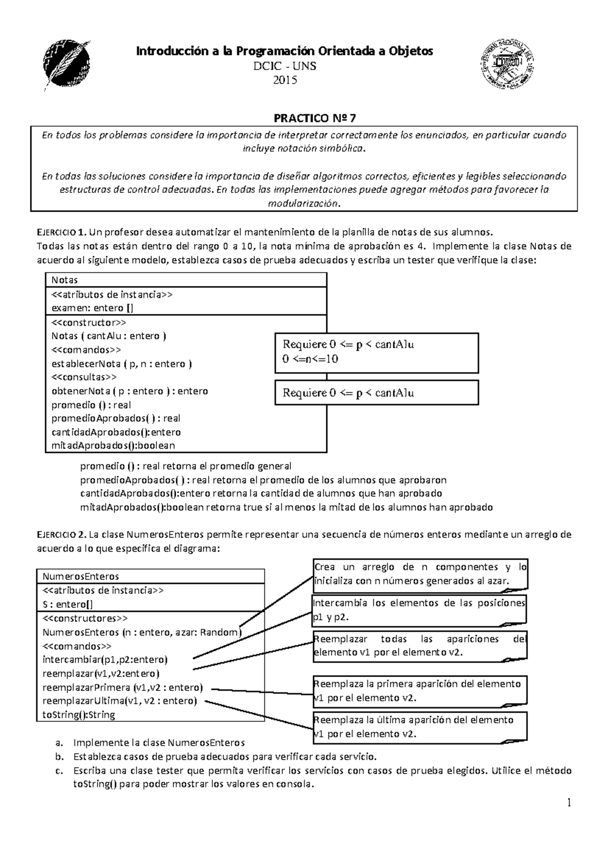 Practico 5 POO PROGRAMACION ORIENTADA A OBJETOS - DCIC - UNS 2015 ...