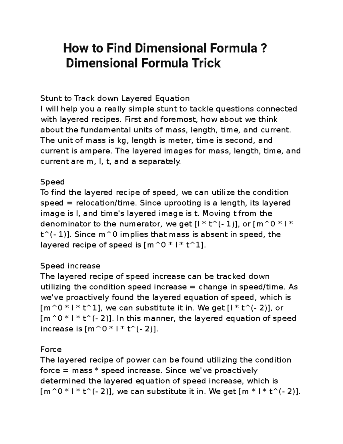 How to Find Dimensional Formula Tricks - How to Find Dimensional ...