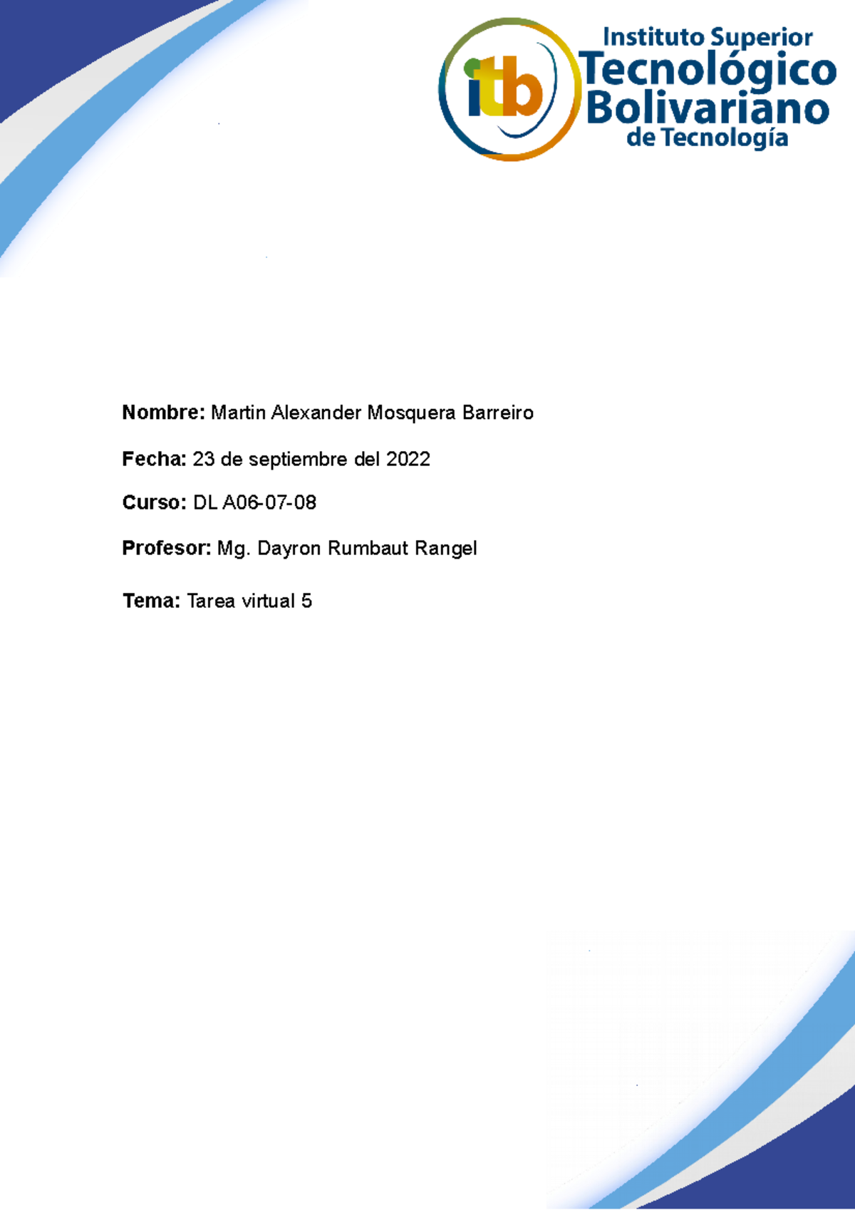 TV5 Mosquera Barreiro Martin - Nombre: Martin Alexander Mosquera ...