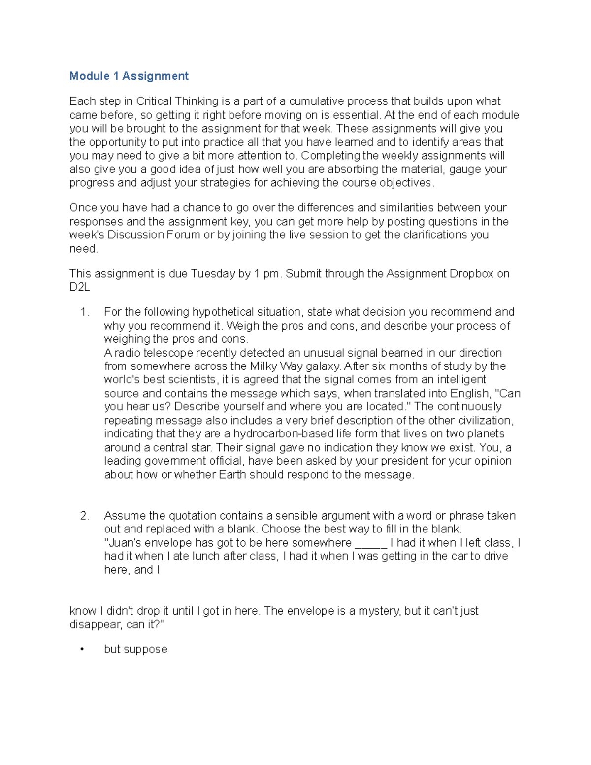 Module 1 Assignment - Weekly Practice Questions - Module 1 Assignment ...