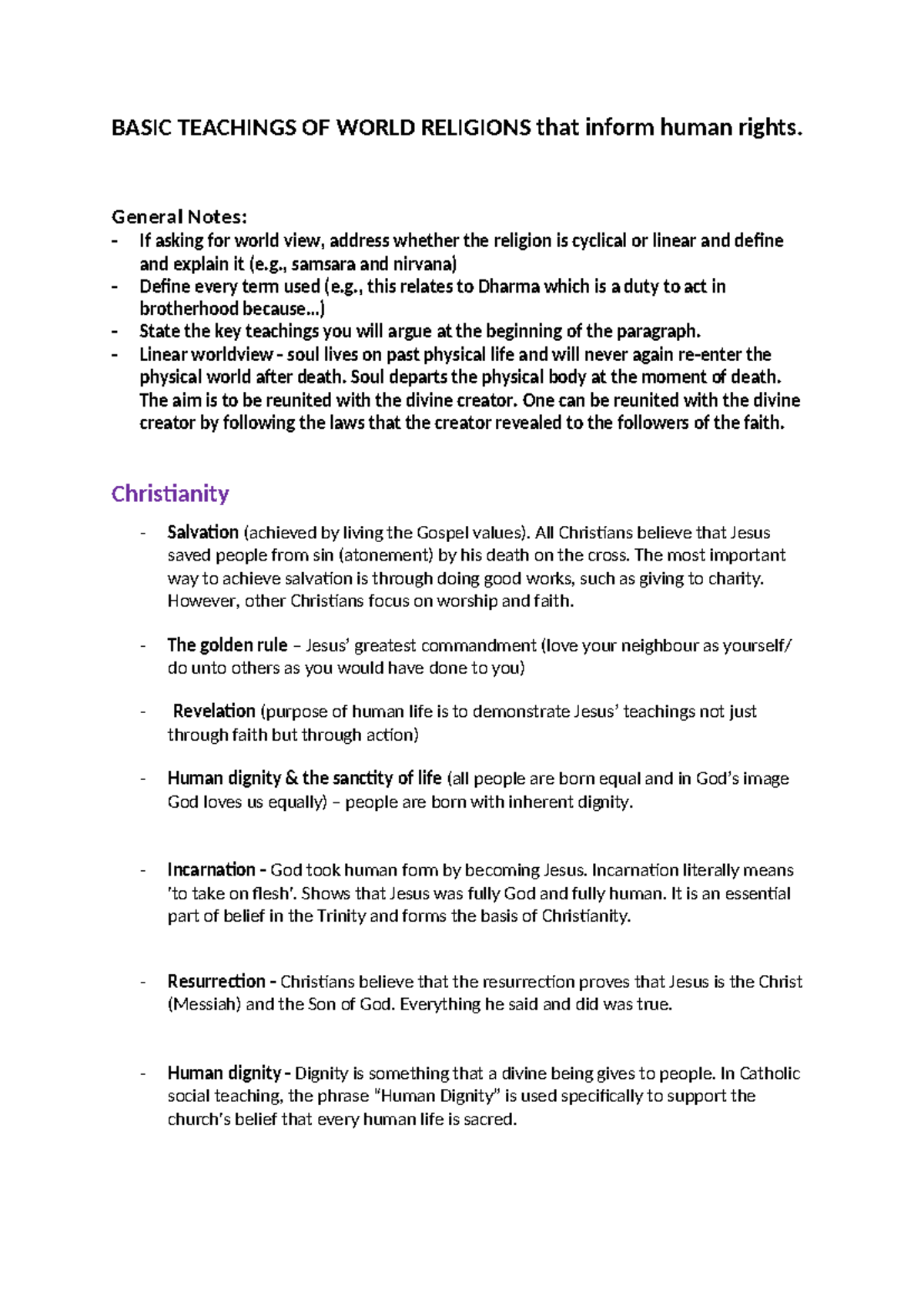 Basic Teachings OF World Religions that inform human rights - BASIC ...