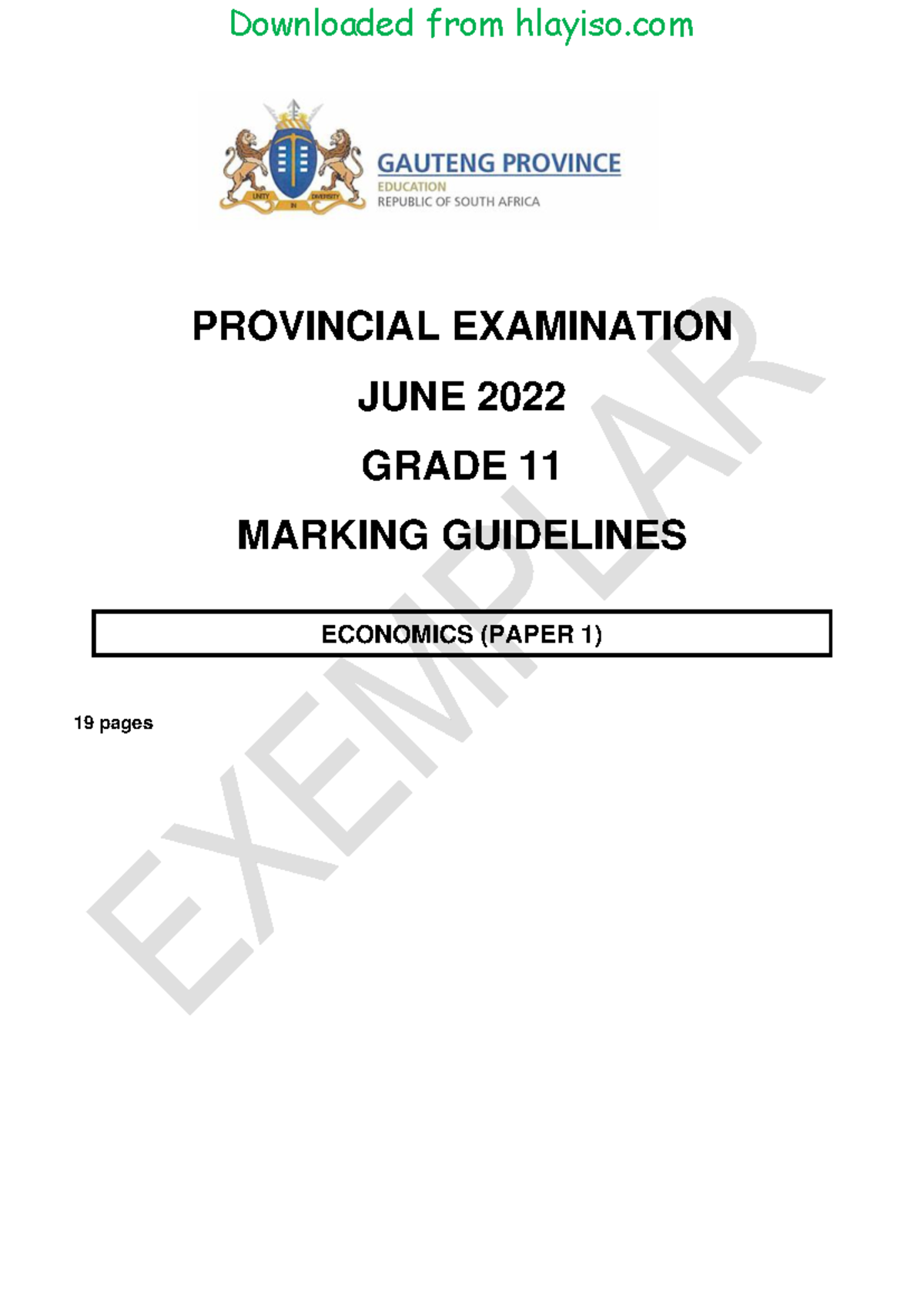 Gr11 EC P1 (ENG) June 2022 Possible Answers hlayiso - PROVINCIAL ...