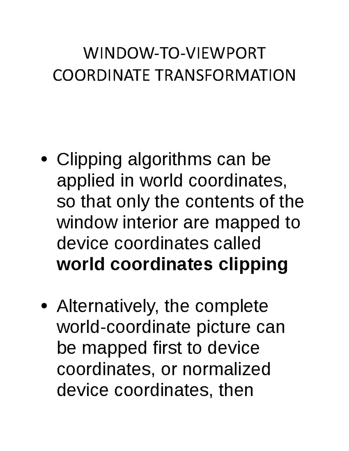 Window - computer graphics and image processing Module 3 notes - WINDOW ...