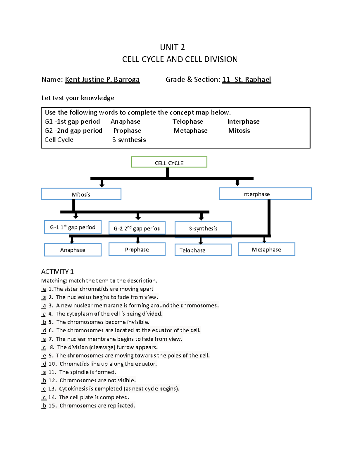 CELL Cycle AND CELL Division - English language - Studocu